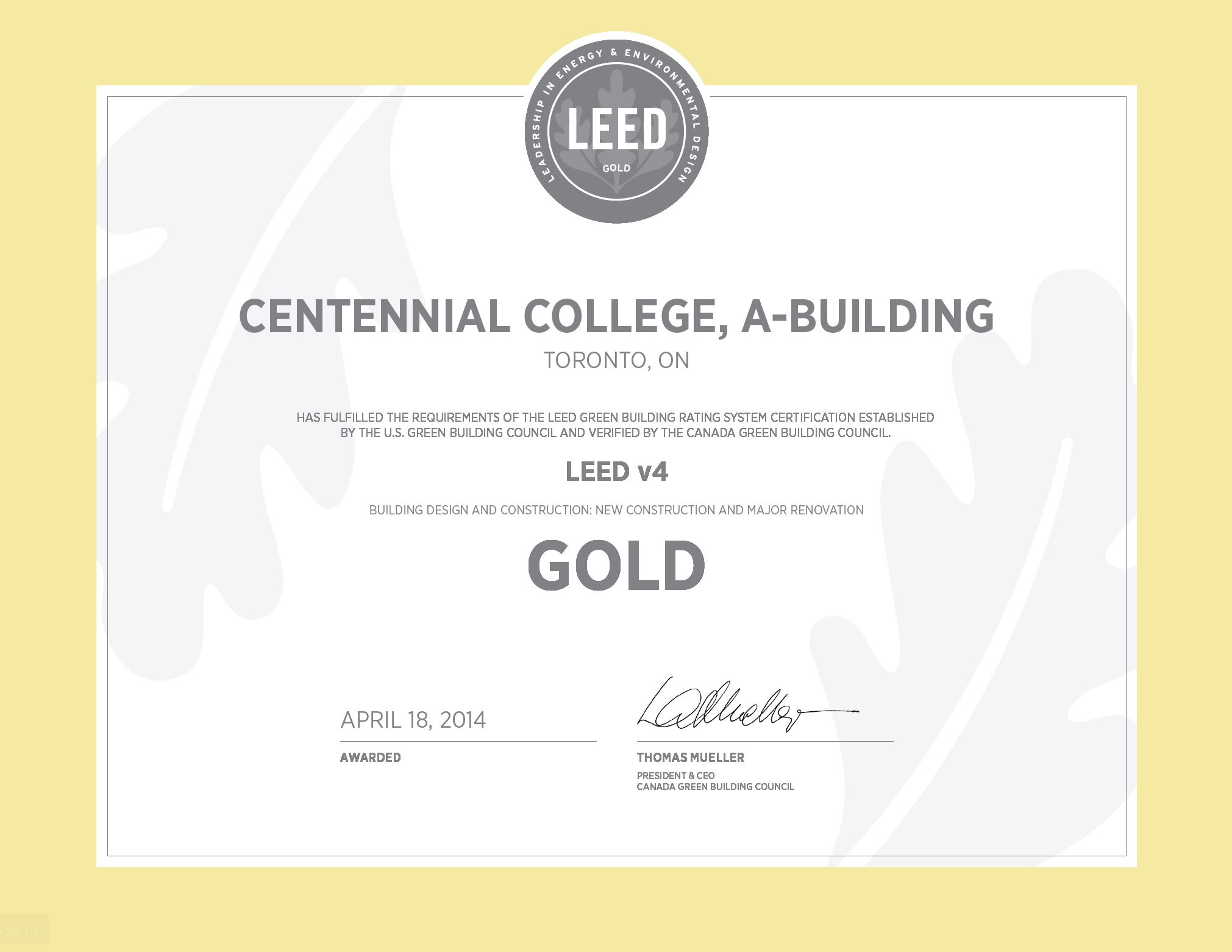 Centennial College A-Building Expansion Achieves LEED Gold ...